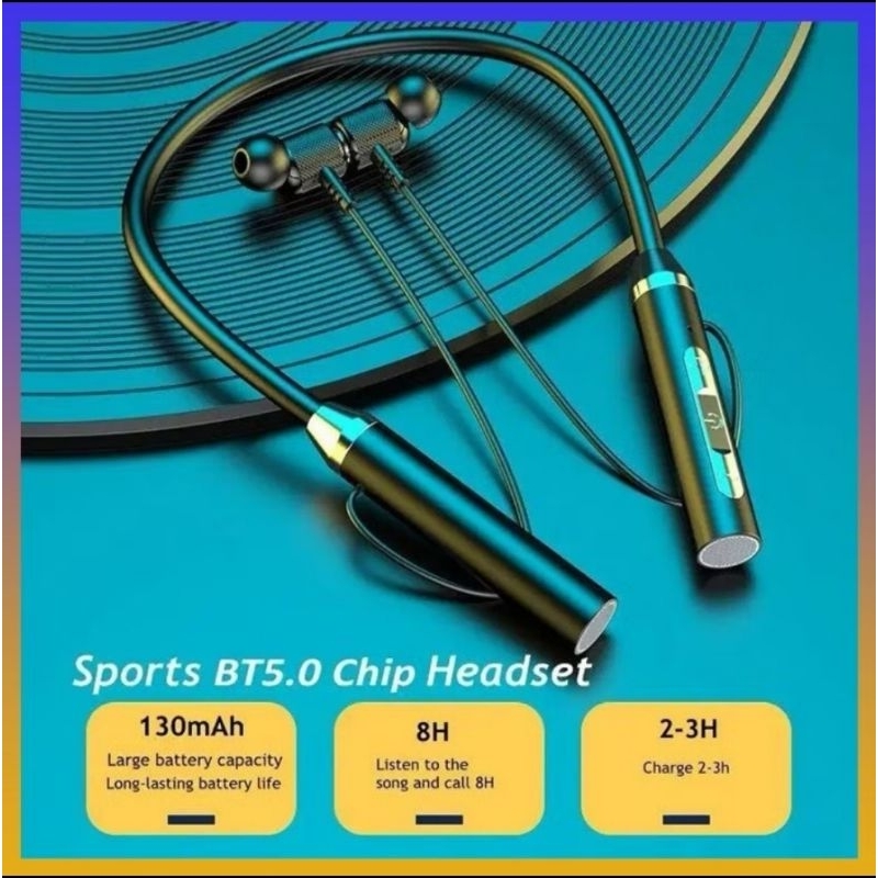Jual [LARISSS] HEADPHONE OLAHRAGA YANG DIPASANG DI LEHER BLUETOOTH TWS ...