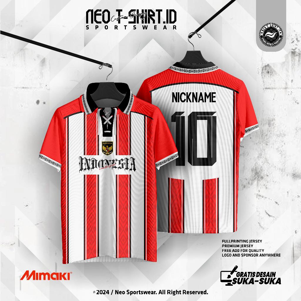 Jual JERSEY VINTAGE TIMNAS INDONESIA 2024 | FREE NICKNAME | V2 | TEMA ...