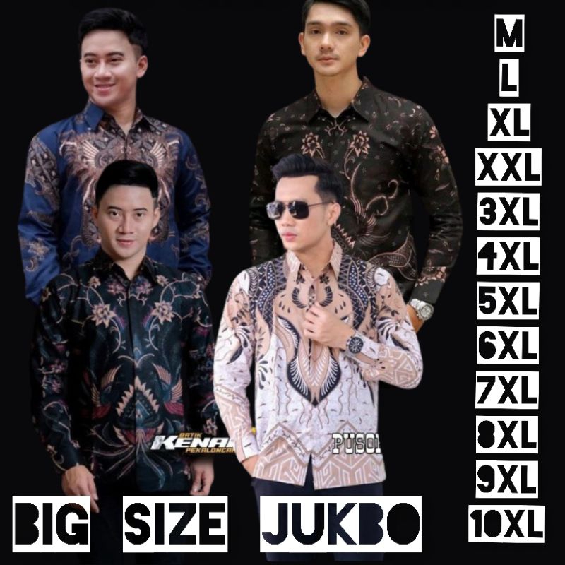 Jual KEMEJA BATIK LENGAN PANJANG MURAH BIG SIZE JUMBO M.L.XL.XXL.3XL.4XL.5XL.6XL.7XL.8XL.9XL ...