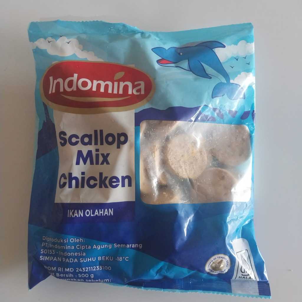 Jual Indomina Scallop Mix Chiken Kemasan 500 gr Bisa Untuk isian Seblak ...