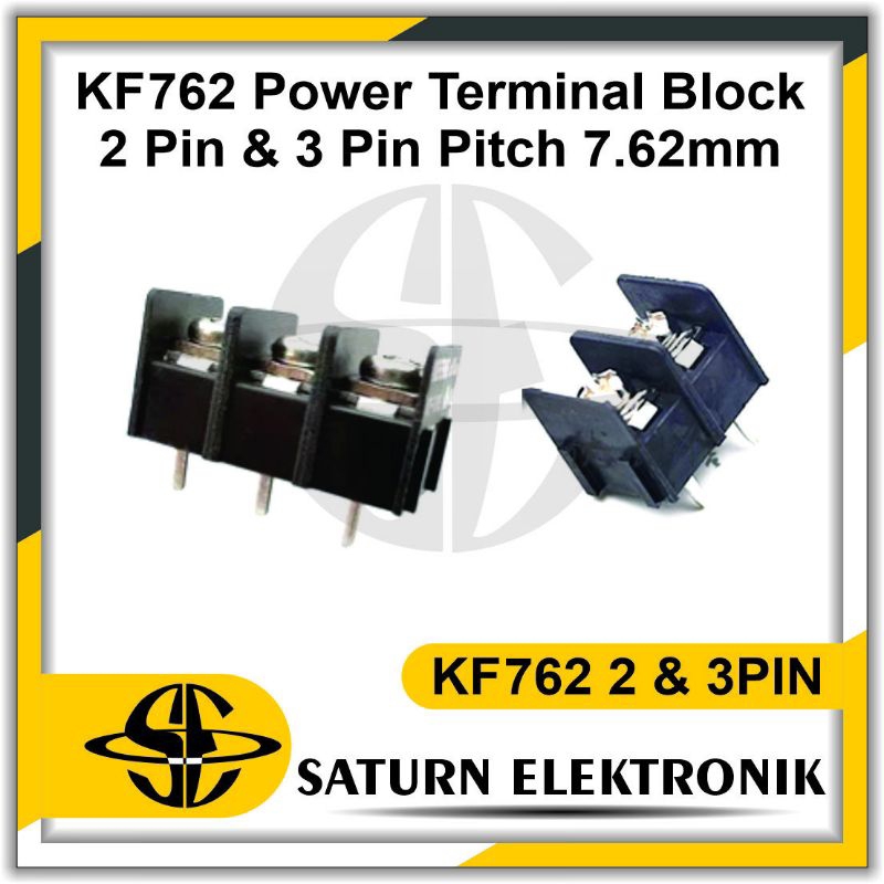 Jual Terminal PCB Block Hitam 2 Pin & 3 Pin Pole Blok Pitch 7.62mm KF7 ...