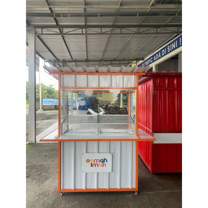Jual booth container galvalum ukuran 120x50x185 full kaca kanan kiri ...