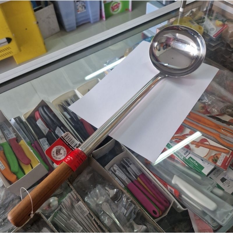 Jual 105313 Chinese Ladle 5" Teak Wood Handle, SUS 304, Sutil Zebra ...
