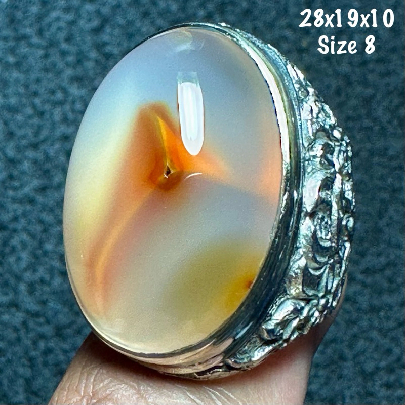Jual Cincin Batu Akik Natural Baturaja Batu Dalam Batu 3D Jumbo Kristal ...
