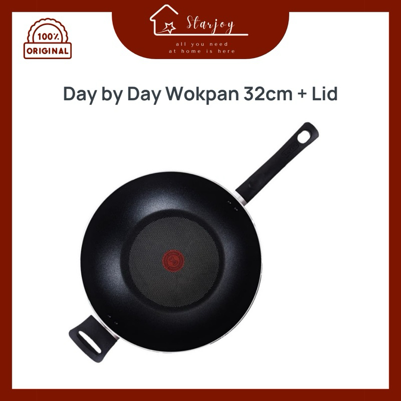 Jual Tefal Day by Day Wokpan 32cm Dengan Tutup | Tefal Wajan Anti Lengket | Shopee Indonesia