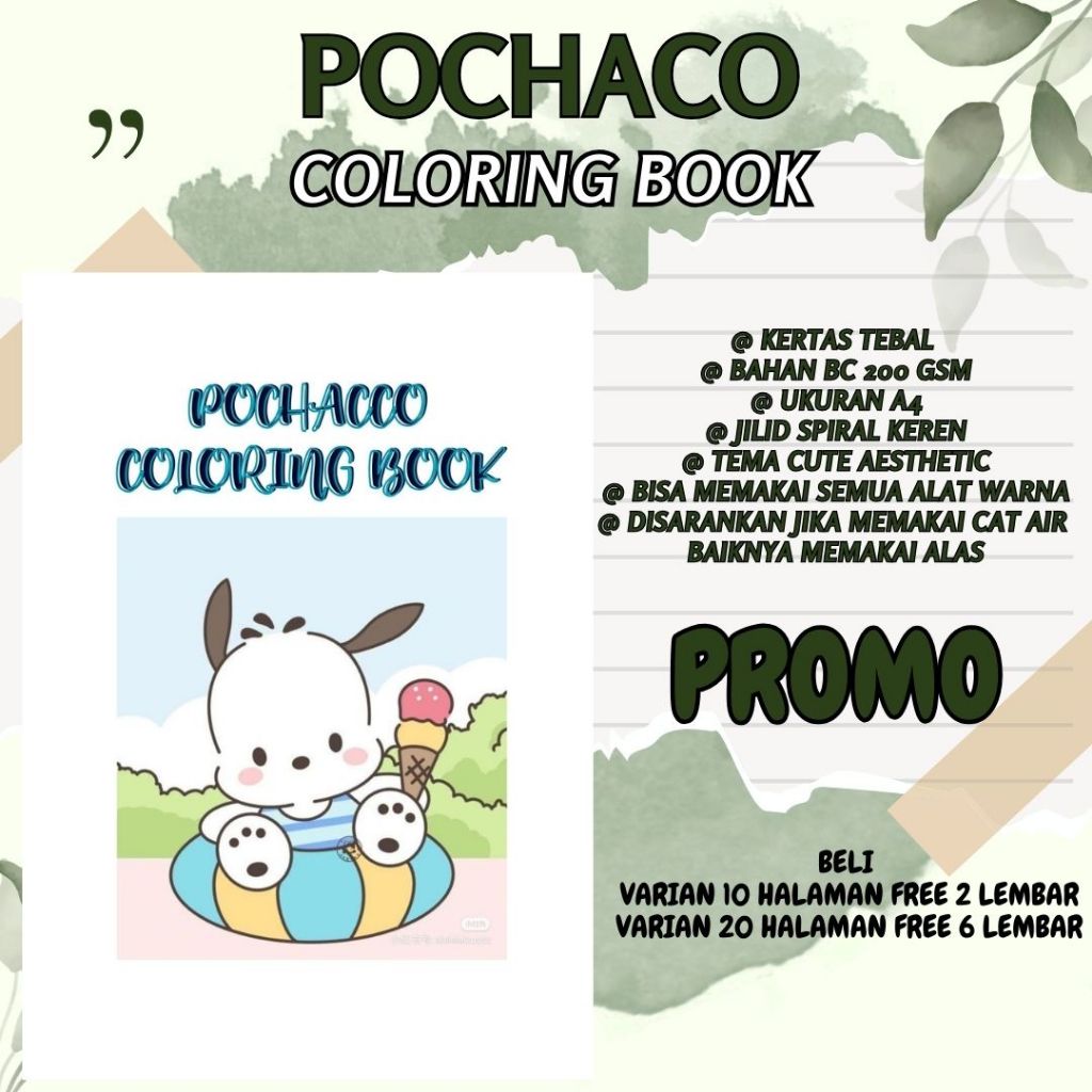 Jual POCHACCO Coloring Book Cute Aesthetic Buku Mewarnai Anak Remaja ...