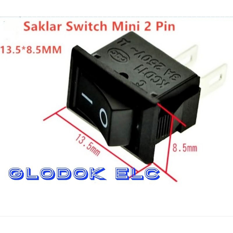 Jual Saklar Rocker switch kecil on off 2 pin hitam | Shopee Indonesia