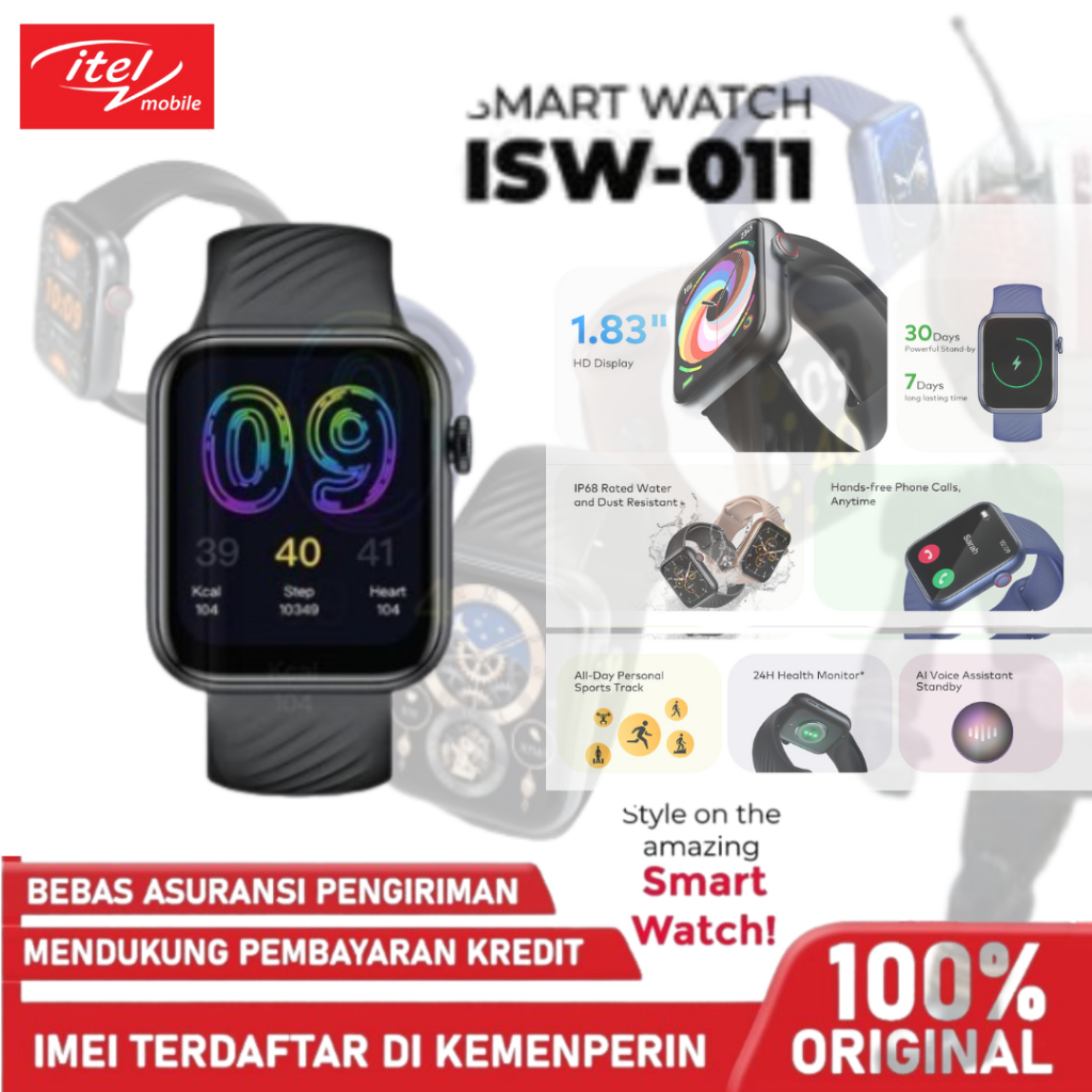 Jual ITEL Smart Watch ISW-011 -Tahan AirTelepon Bluetooth garansi resmi ...