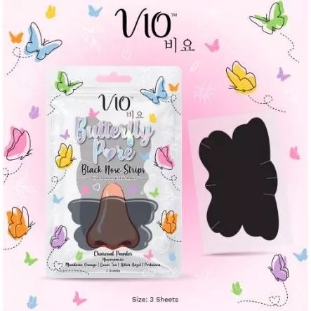 Jual Vio Butterfly Pore Black Nose Strips 3 Sheets | Shopee Indonesia