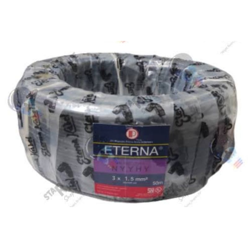 Jual Kabel listrik eterna nyyhyo 3x1.5 serabut hitam/kabel pompa sibel satelit 3x1.5 eterna ...
