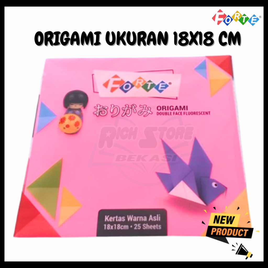 Jual Kertas Lipat Origami Forte Warna 18x18 (1 Pack isi 25 Lembar ...