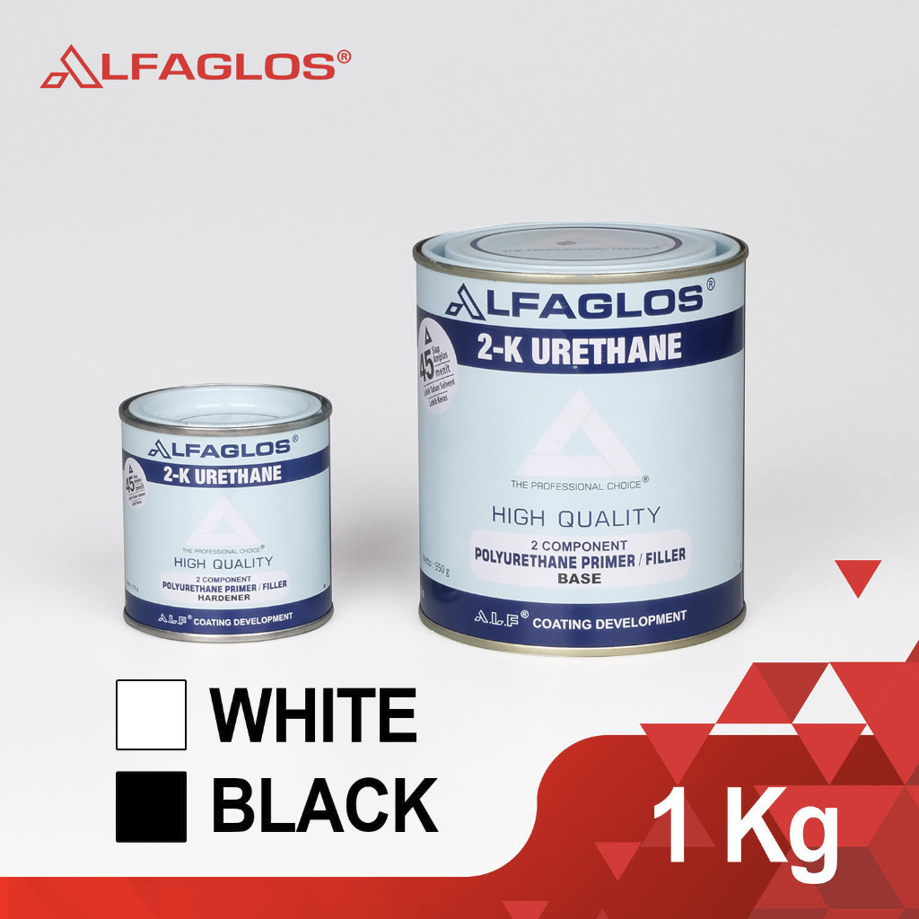 Jual Alfaglos 2K PU Filler White & Black 1 kg | Shopee Indonesia