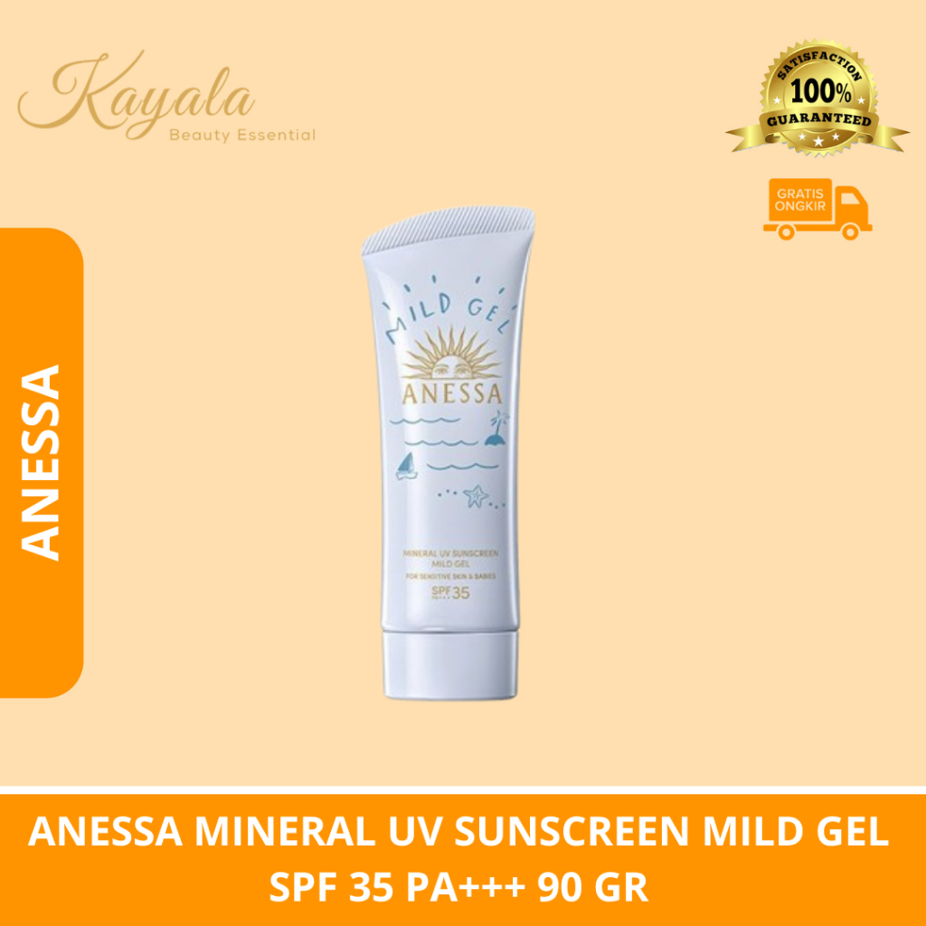 Jual ANESSA MINERAL UV SUNSCREEN MILD GEL SPF 35 PA+++ 90 GR | Shopee Indonesia
