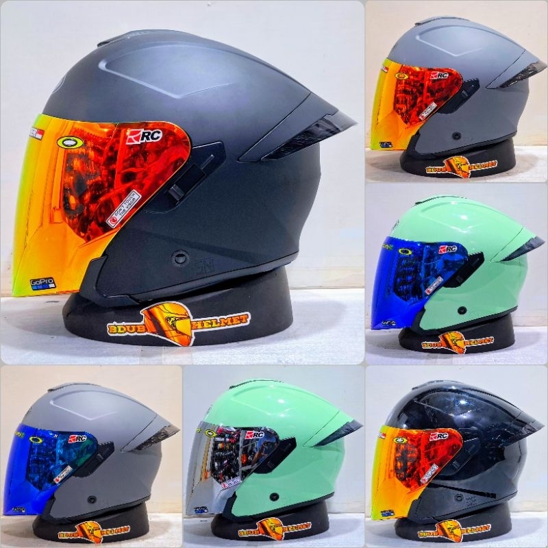 Jual Helm Half face Ink TERRA 2 Paket ganteng kaca iridium | Shopee ...