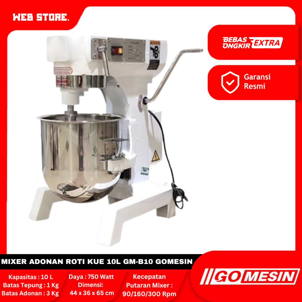 Jual Planetary Dough Mixer Mesin Pengaduk Adonan Roti Kue GM-B10 ...