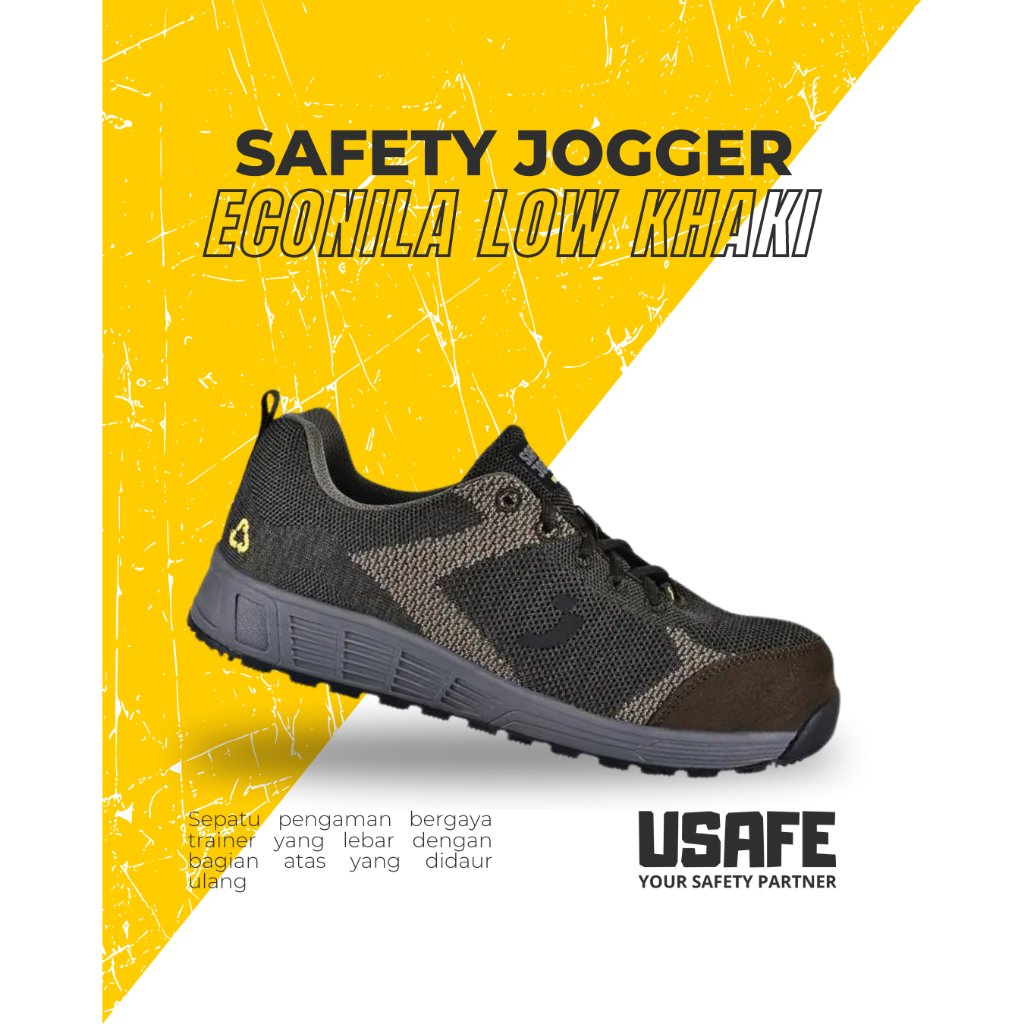Jual ( GARANSI ) Sepatu Safety Jogger Econila Khaki S1 LOW | Shopee ...
