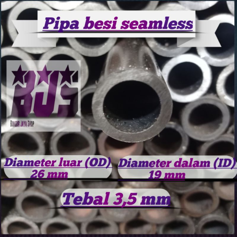Jual Pipa besi seamless Diameter luar(OD)26 mm Diameter dalam(ID)19 mm ...