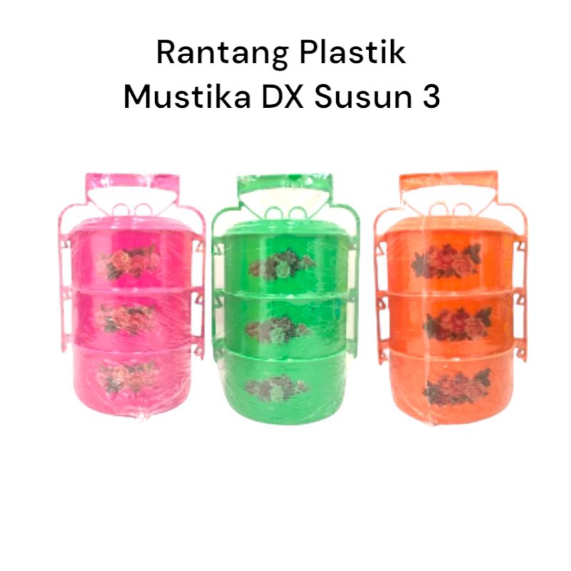 Jual Rantang Plastik Mustika susun 3 / Rantang plastik makanan ...
