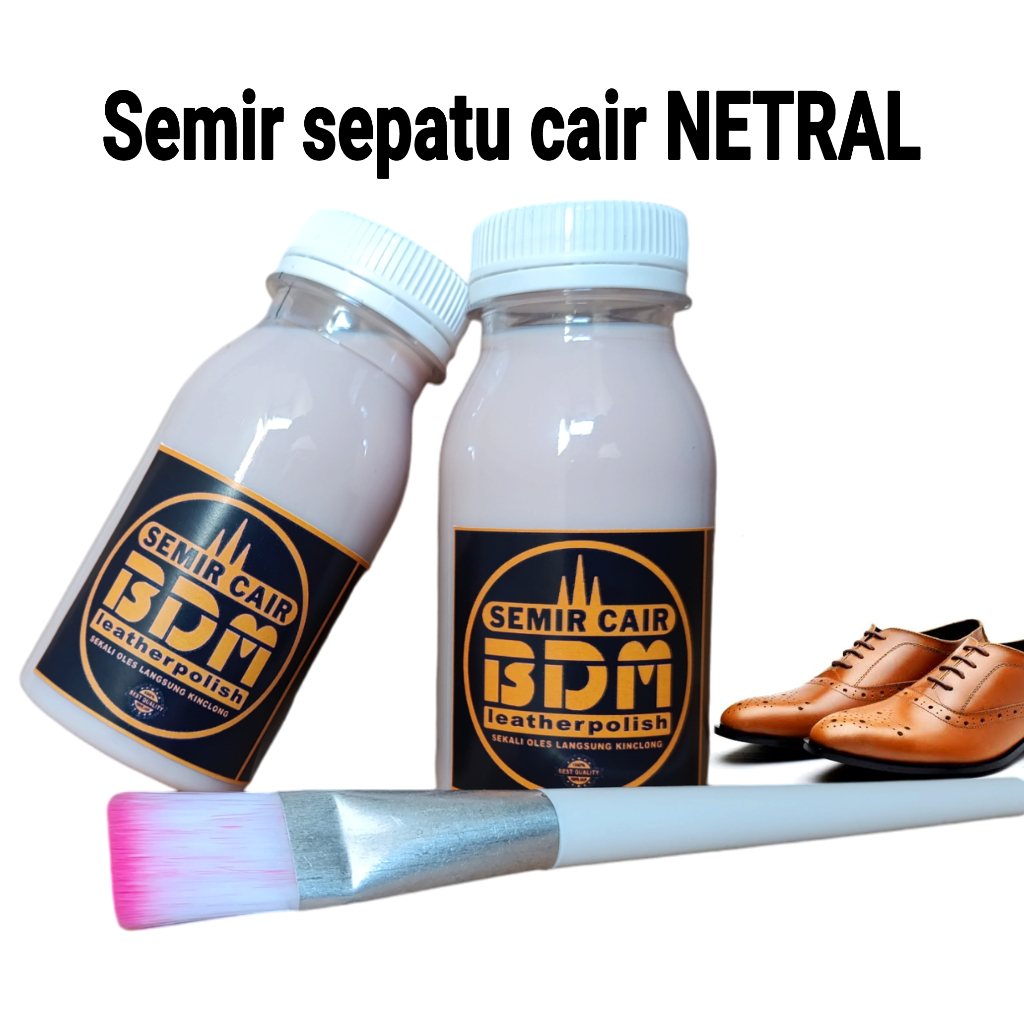 Jual Semir cair sepatu kulit netral 80ml gratis kuas | Shopee Indonesia