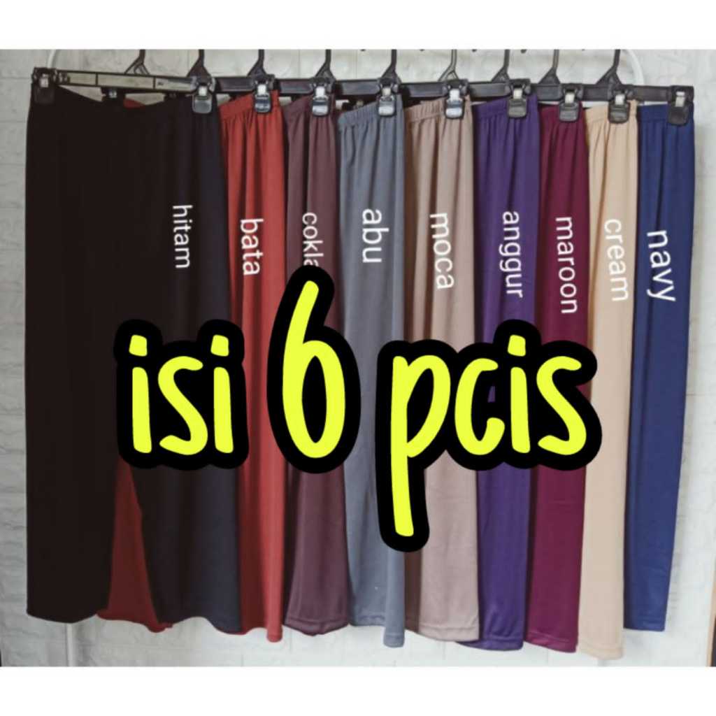 Jual PROMO ISI 6 PCS CELANA ALADIN LOS PANJANG WANITA JUMBO BAHAN HYGET ...