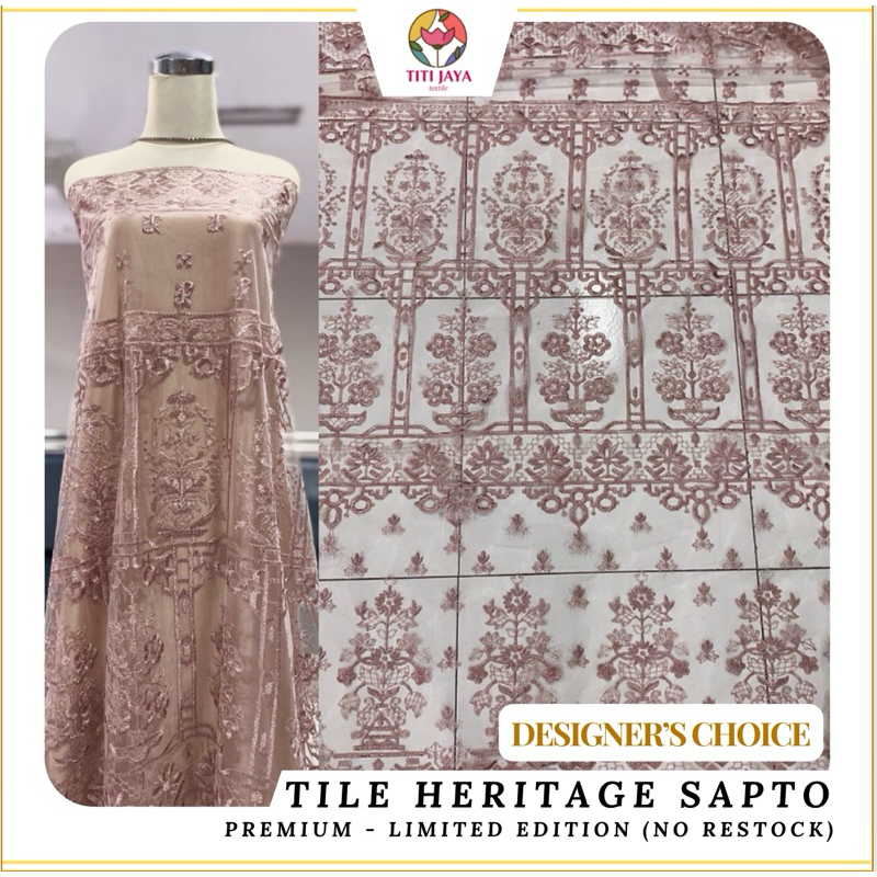 Jual (LIMITED. KAIN BUTIK) TILE SAPTO HERITAGE MEWAH PREMIUM HALUS ...
