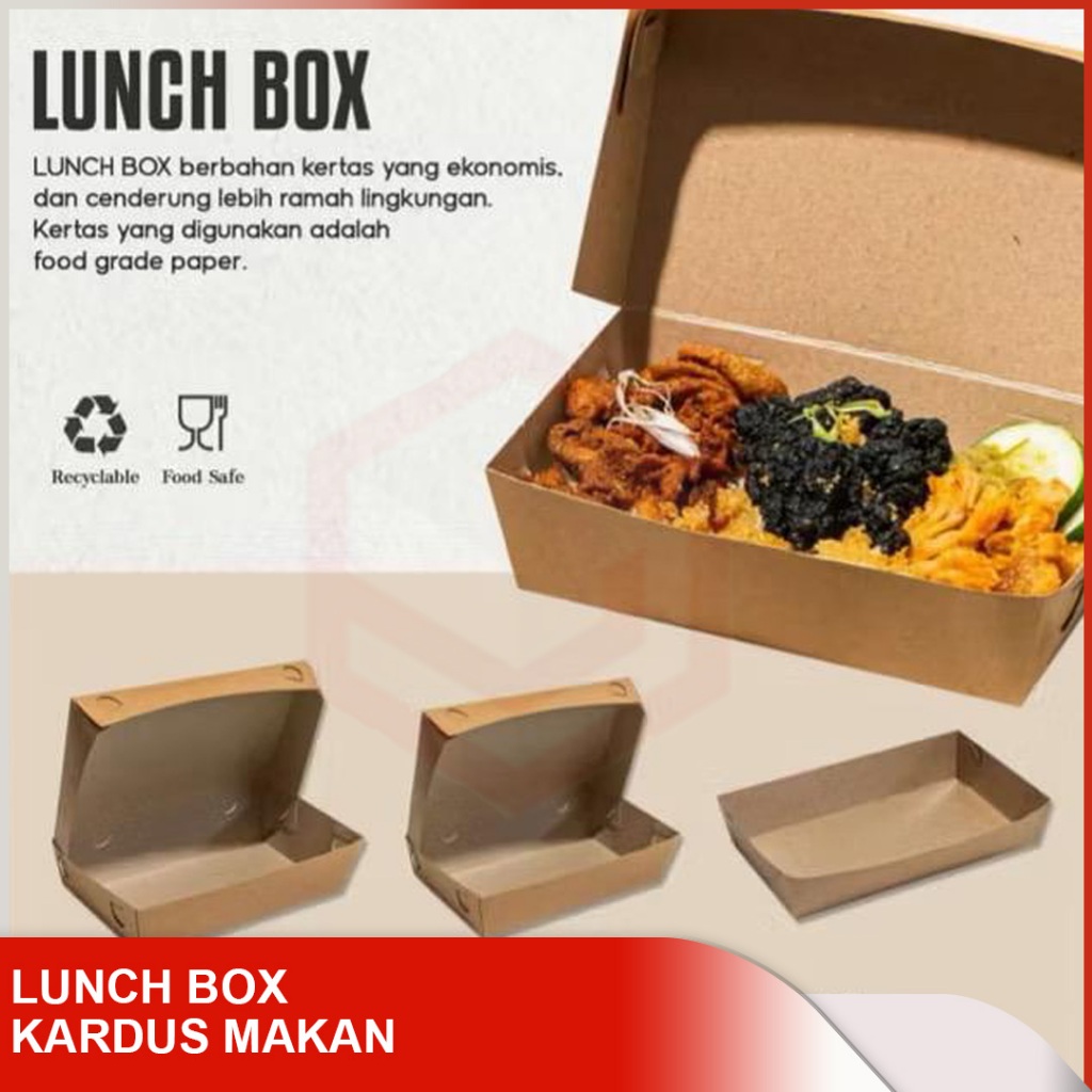 Jual Paper Lunch Box Coklat Kotak Makan Kertas Laminasi Size Medium Large 310GSM Food Grade ...