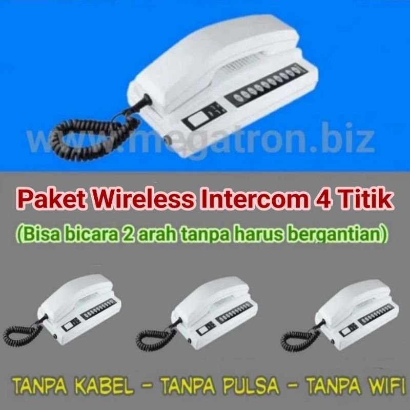 Jual Paket Wireless Intercom 4 Titik (Komunikasi tanpa Kabel - bisa ...