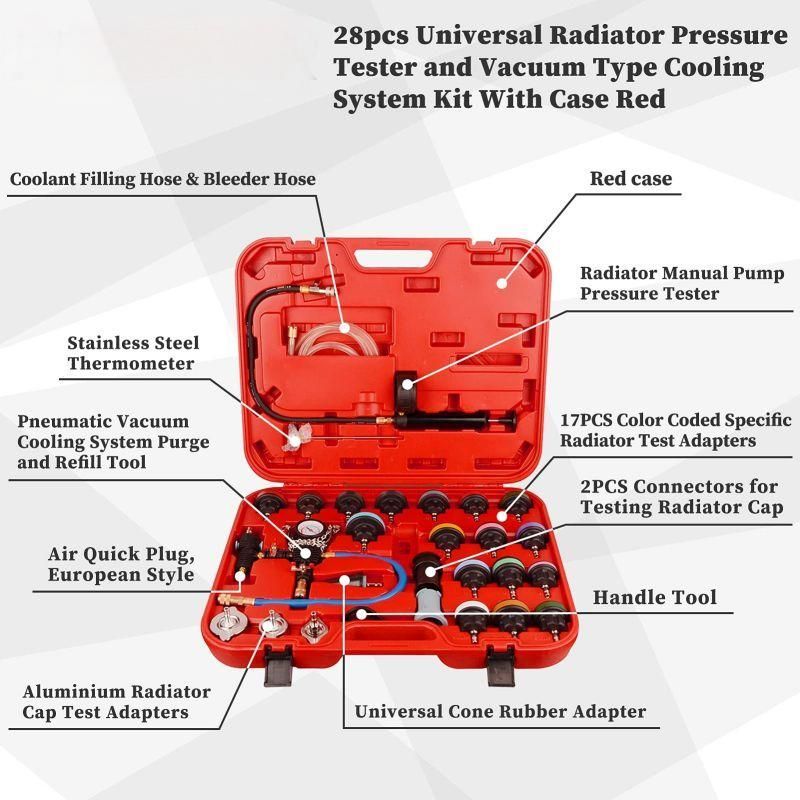 Jual 28pcs Radiator Pressure Tester Vacuum Type Cooling System Test ...
