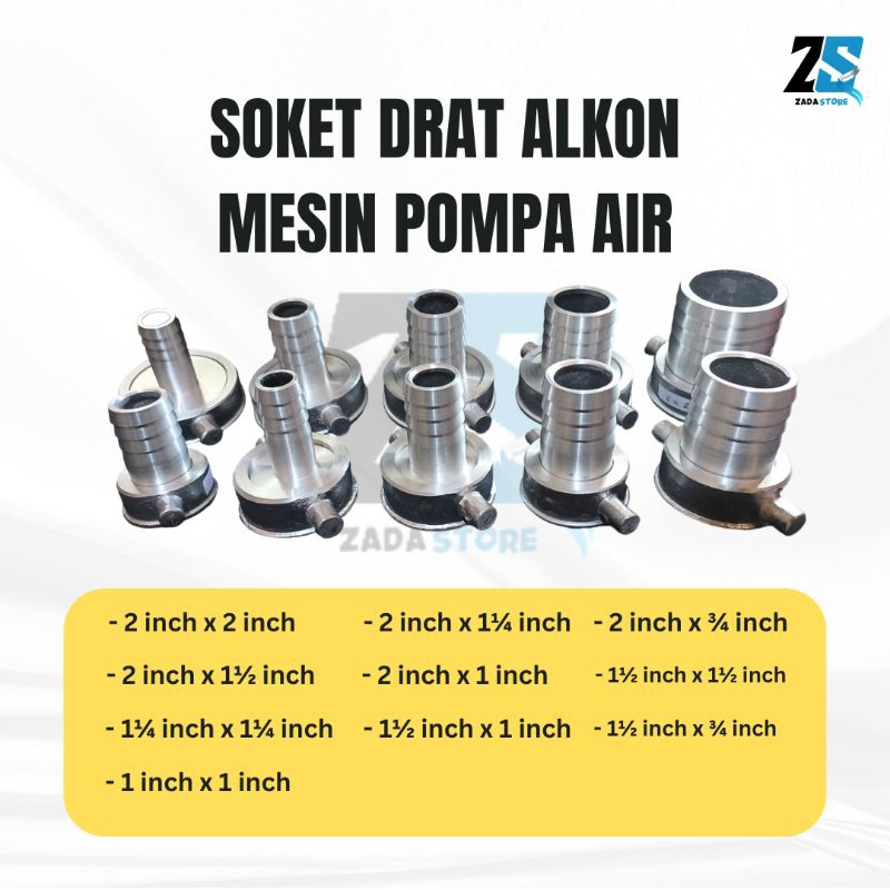Jual Soket Sok Drat Nepel Alkon Mesin Pompa Air Semua Ukuran Socket ...