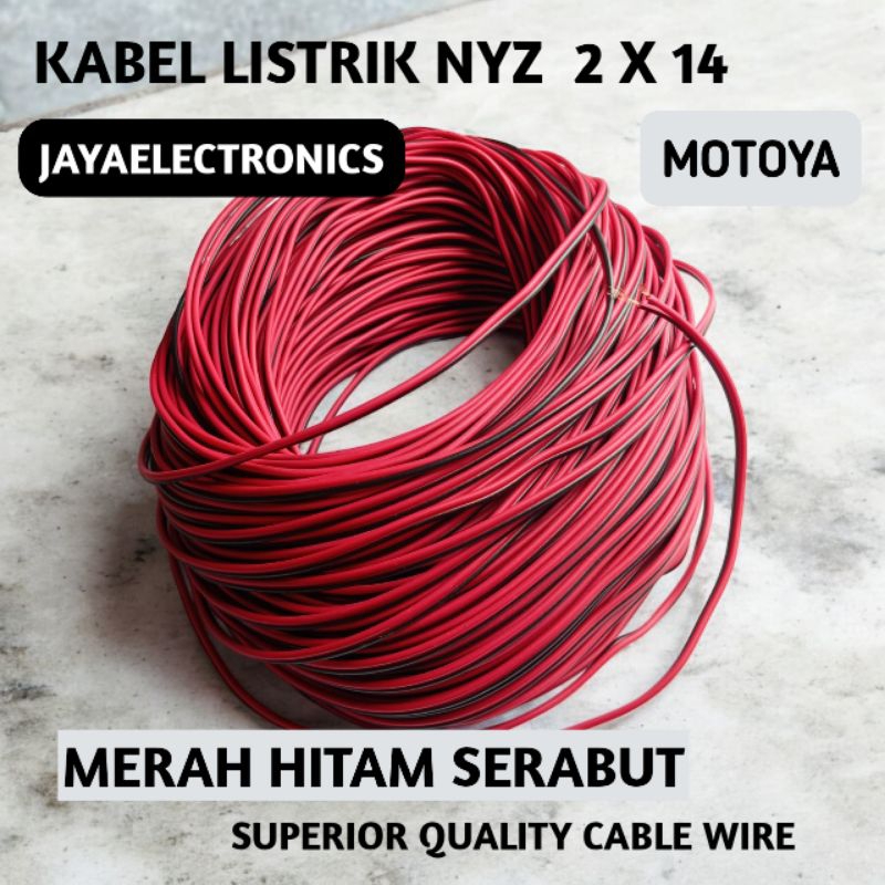 Jual KABEL LISTRIK DOUBLE SERABUT NYZ 2 X 14 MERK MOTOYA per METER ...