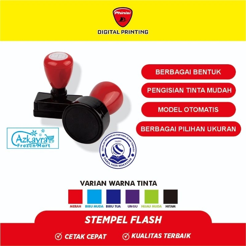 Jual STEMPEL FLASH | FREE DESAIN | STEMPEL OTOMATIS | Shopee Indonesia