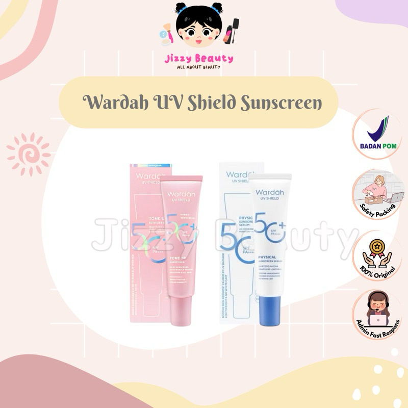 Jual Jizzy Beauty - Wardah UV Shield Sunscreen | Tone Up | Physical ...