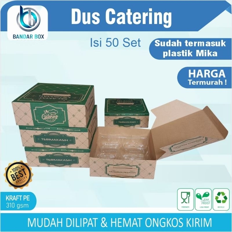Jual Dus Nasi Box Catering 20 x20 Motif (50 pcs free mika 5 sekat ...