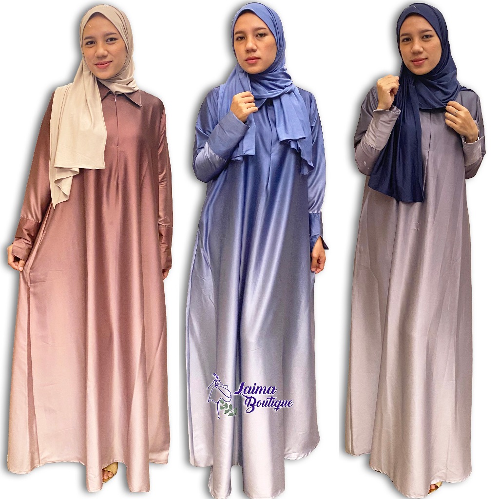 Jual LM G08 - OBELIA DRESS ( TANPA HIJAB ) GRADASI SILK ARMANI OMBRE ...