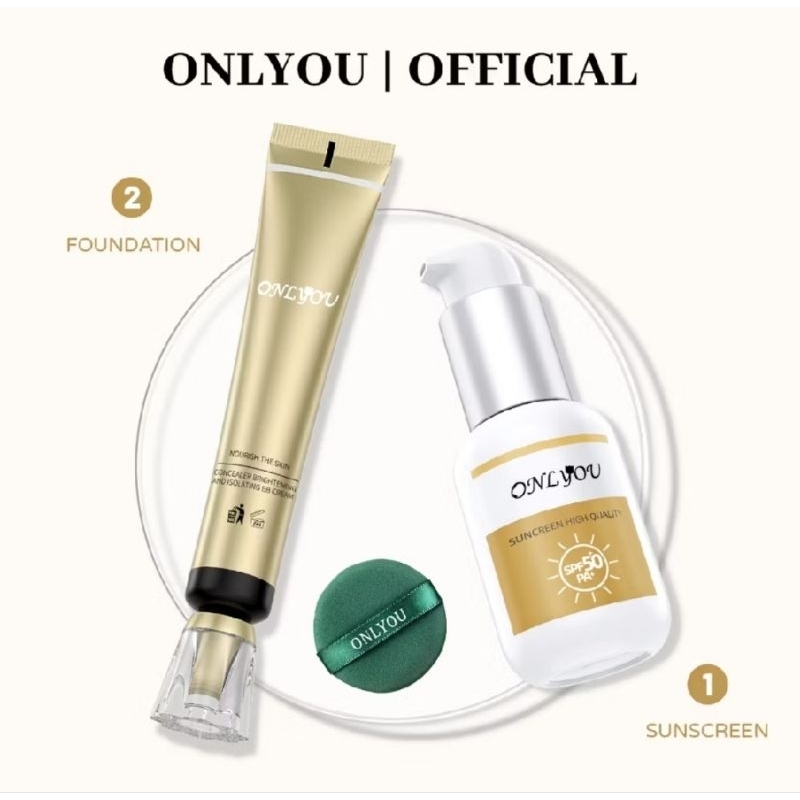 Jual ONLYOU paket Fondation& Sunscreen SPF50+PA+ | Shopee Indonesia