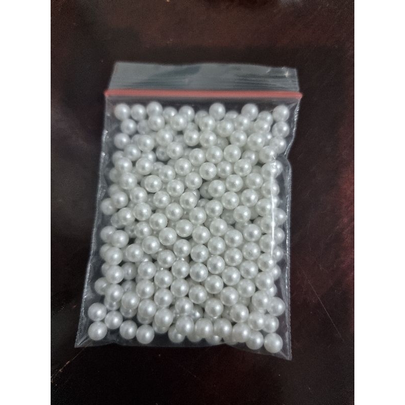 Jual mutiara / pearl white 6mm tanpa lubang | Shopee Indonesia