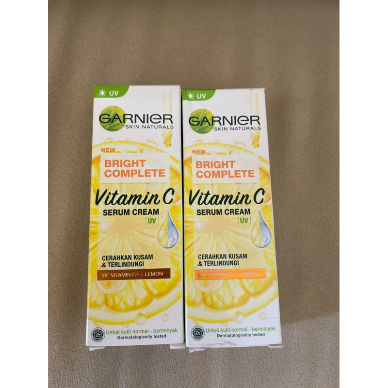 Jual Garnier Bright Complete Vitamin C Serum Cream UV 20ml | Shopee Indonesia