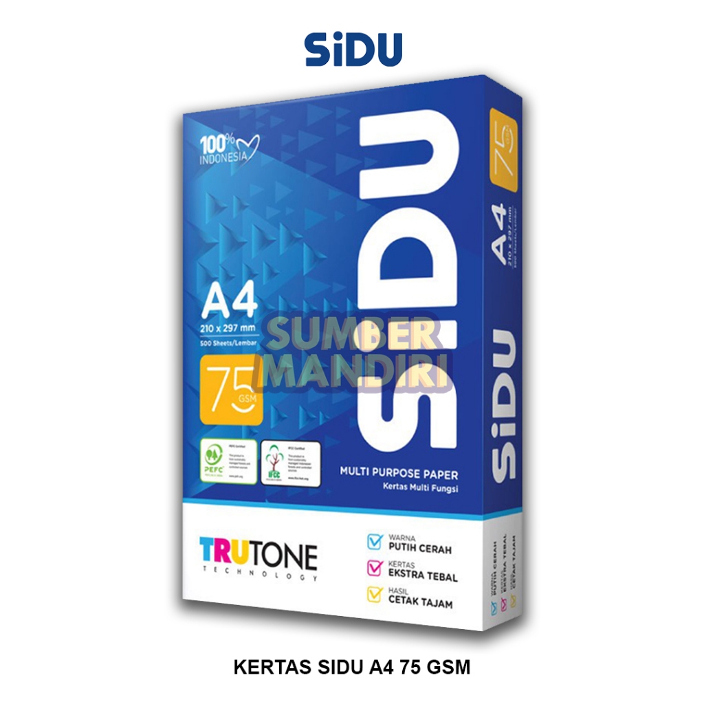 Jual Kertas HVS SIDU A4 75 GSM Kertas Fotocopy [1 RIM] | Shopee Indonesia