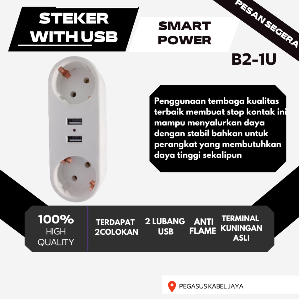Jual ADAPTOR LISTRIK ON-OFF SWITCH / STOP KONTAK LISTRIK USB 2 EU ...