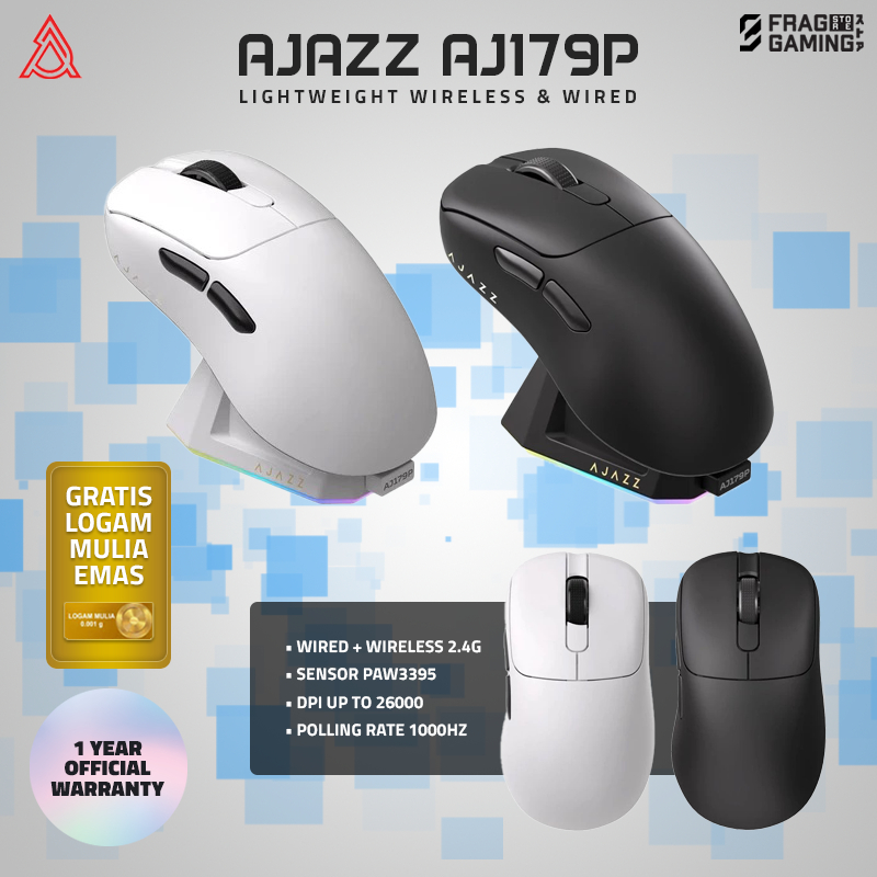 Jual Ajazz AJ179P / AJ-179P Lightweight Dual Mode Wireless Gaming Mouse | Shopee Indonesia