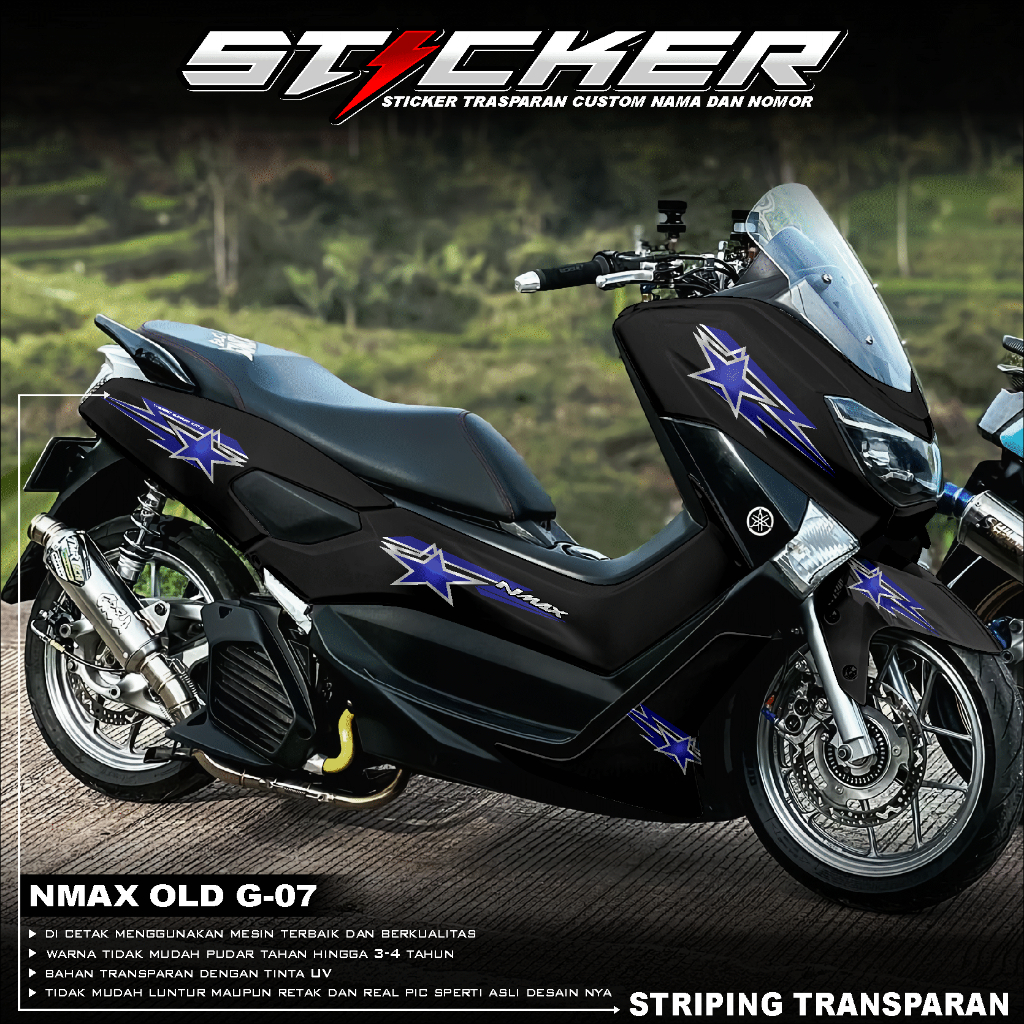 Jual Sticker Striping Transparan UV NMAX OLD VVA Simple List Nmax 2016 ...
