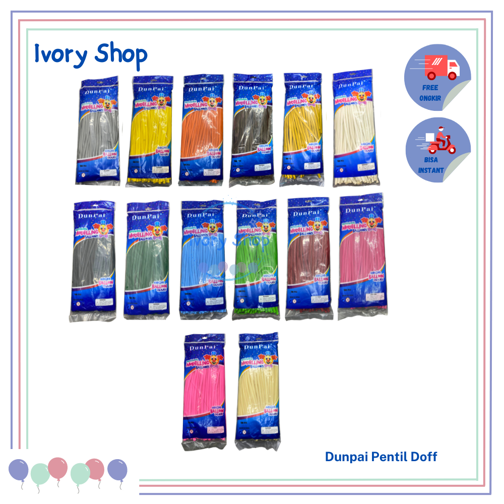 Jual Balon twist pentil doff modelling dunpai 1 pack isi 100 | Shopee ...
