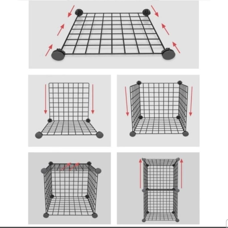 Jual Rak 3 Susun Besi Rakit Serbaguna warna hitam | Shopee Indonesia