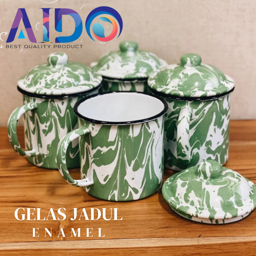 Jual Cangkir Mung Enamel / Cangkir Mug Kopi Jadul Enamel / Cangkir Mug ...