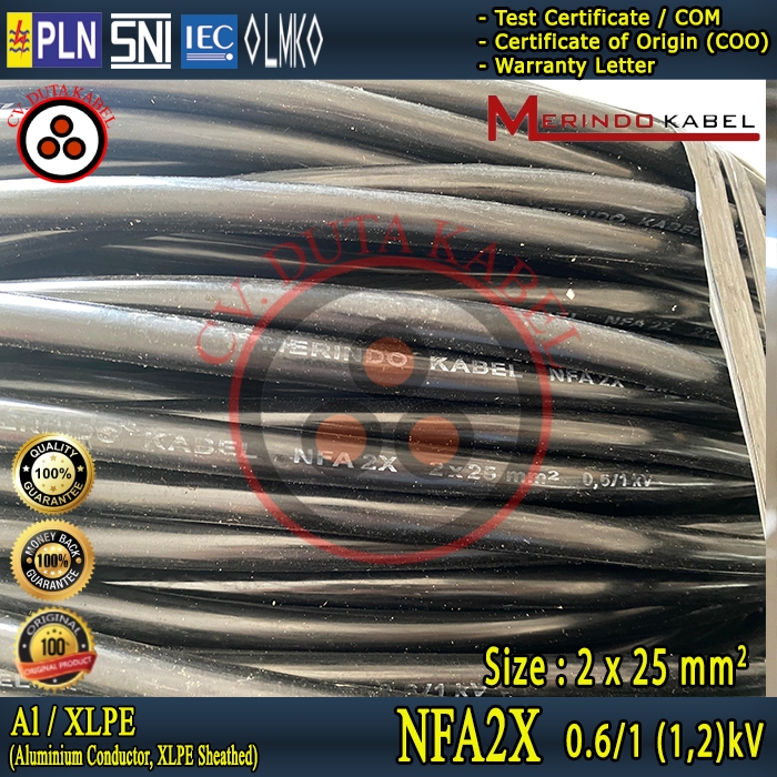 Jual Kabel NFA2X 2x25 mm2 MERINDO /Twisted Cable/Kabel Udara/Kabel TC ...