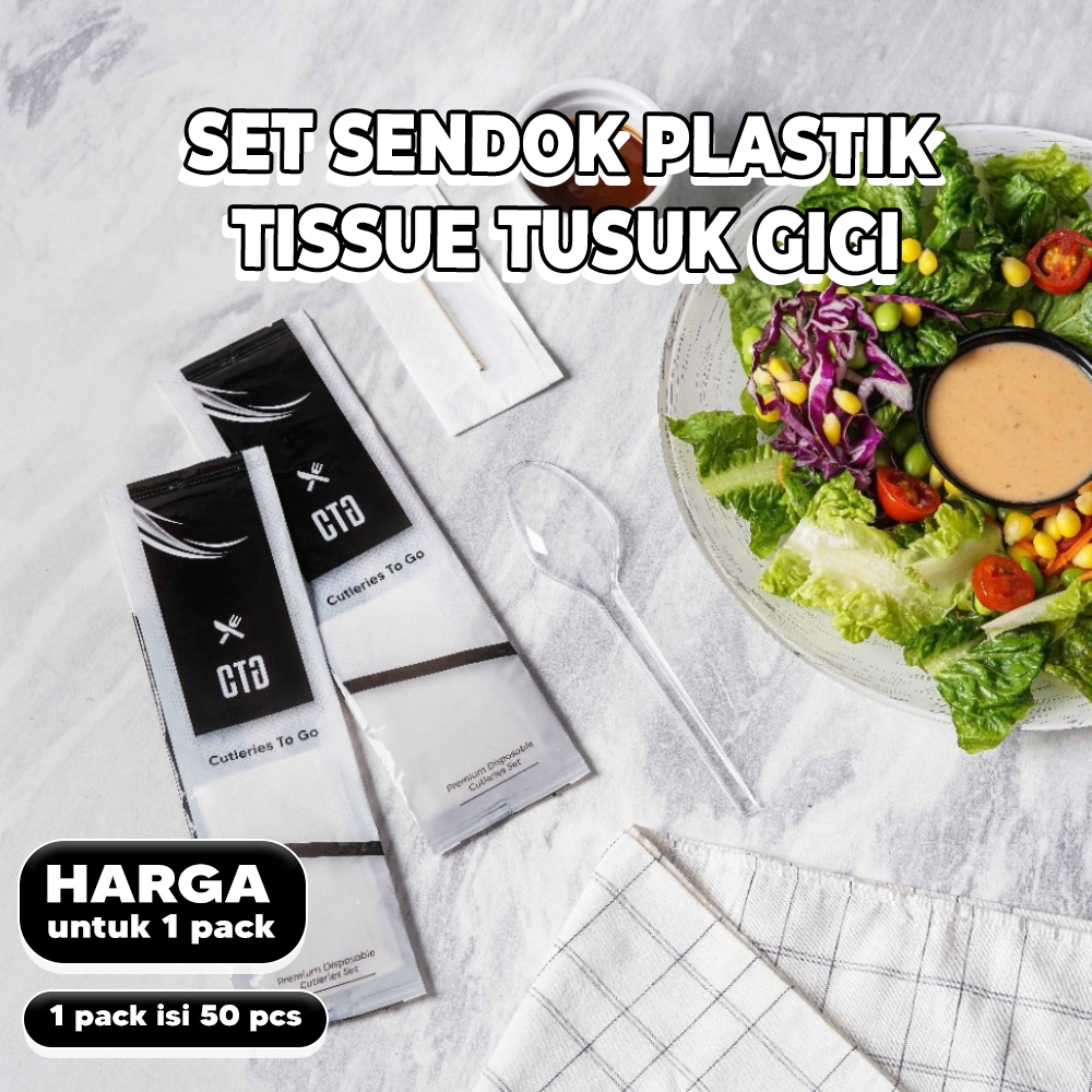 Jual Sendok Set Plastik Tissue Tusuk Gigi | Sendok Plastik Set Tebal ...