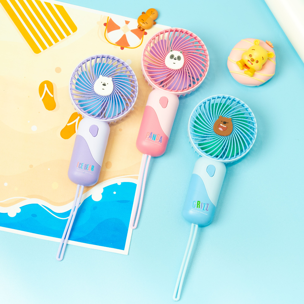 Jual Miniso x We Bare Bears Mini Fan Kipas Tangan Kipas Mini Genggam ...