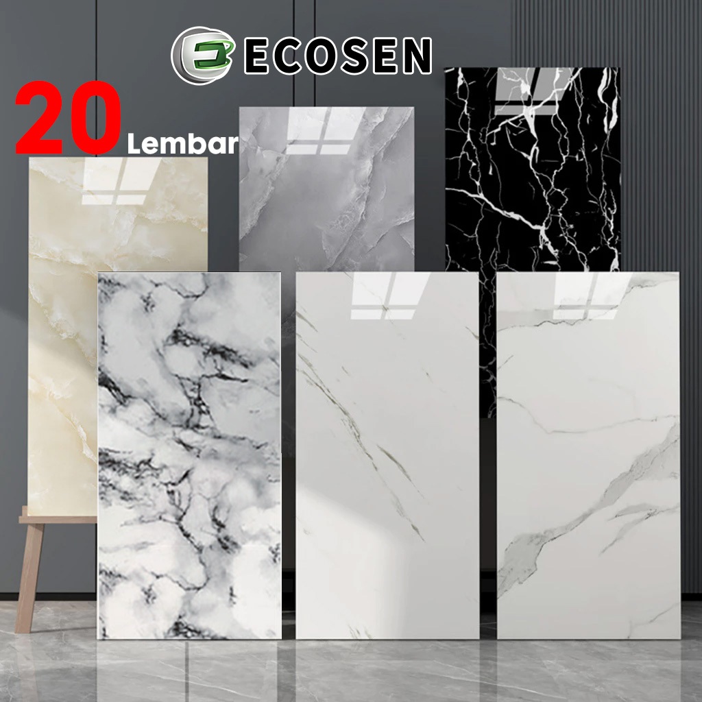 Jual 20pcs Wallpaper dinding Vinyl Marble 30 x 60 cm Lantai Vinyl ...