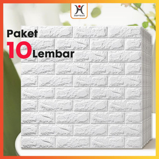Jual Hoptech - PAKET 10 PCS | Wallpaper Dinding 3D Foam Bata | Timbul 3D Bata Classic Brick ...