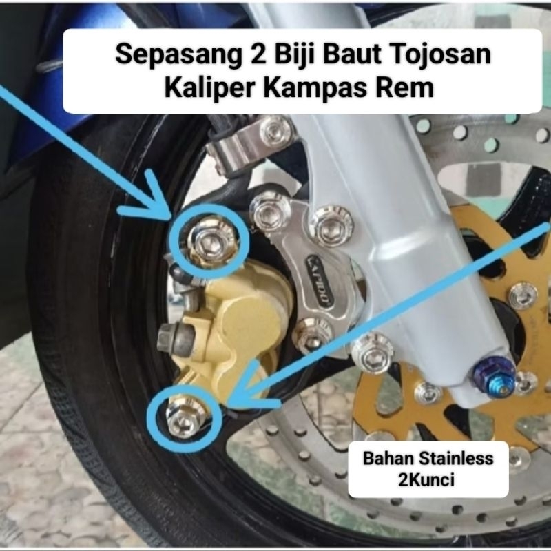 Jual Probolt Kaliper Yamaha Jupiter Z Vega Nouvo RX King F1ZR Baut Tojosan Kampas Rem Depan ...